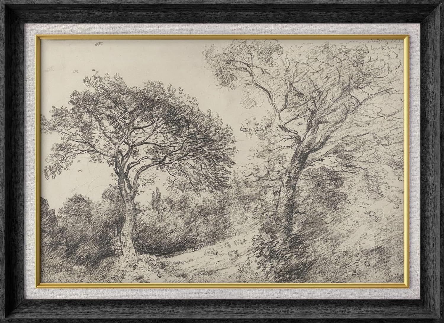 IDEA4WALL Premium Frame Wall Art Ethereal Tree Landscape Sketch Print ...
