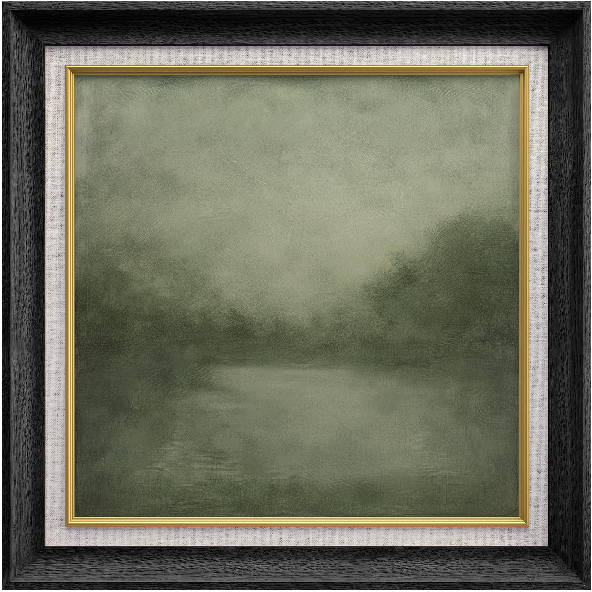IDEA4WALL Premium Frame Wall Art Misty Forest Enigmatic Woodland Fog ...
