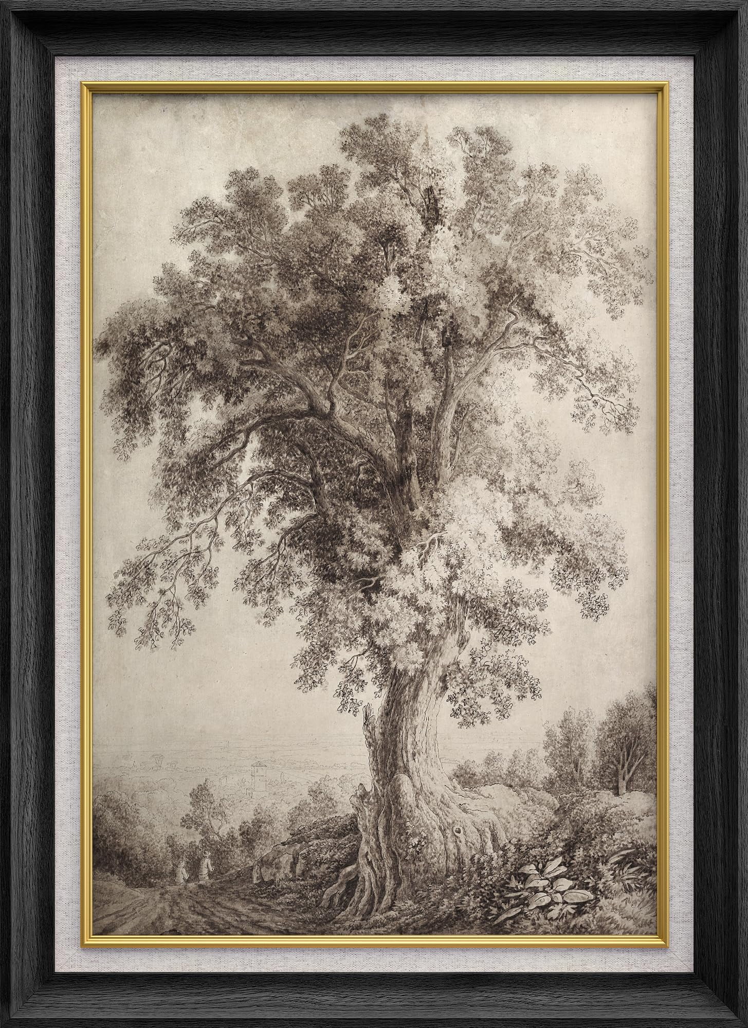 IDEA4WALL Premium Frame Wall Art Rustic Tree Countryside Scenery Print ...