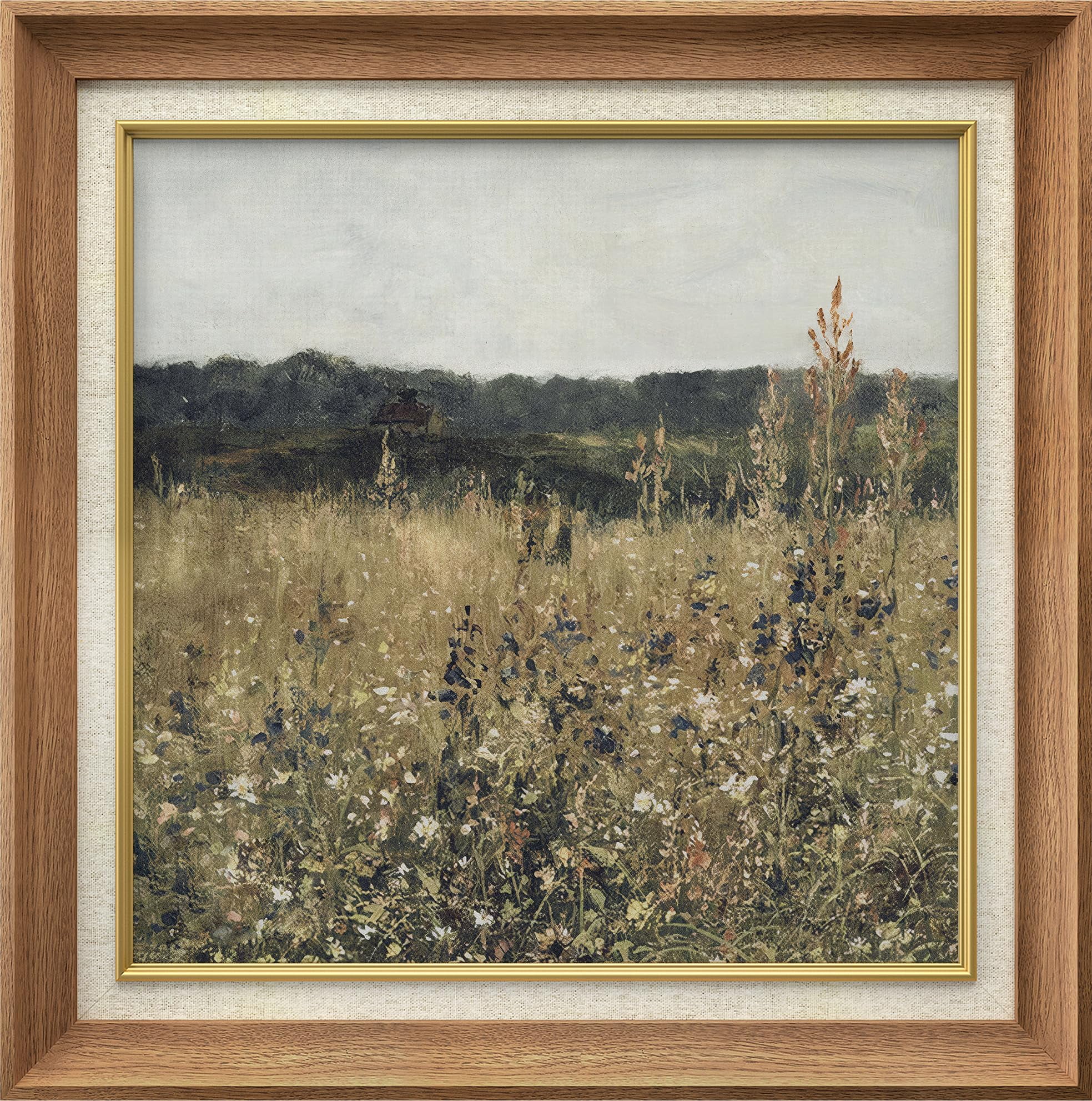 IDEA4WALL Premium Frame Wall Art Rustic Wildflower Country Landscape ...