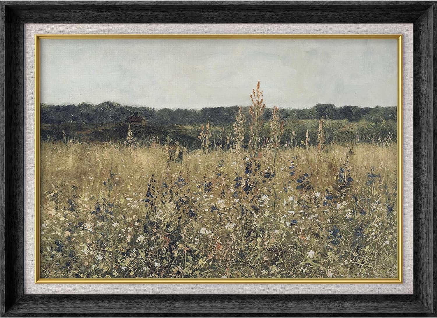 IDEA4WALL Premium Frame Wall Art Rustic Wildflower Country Landscape ...
