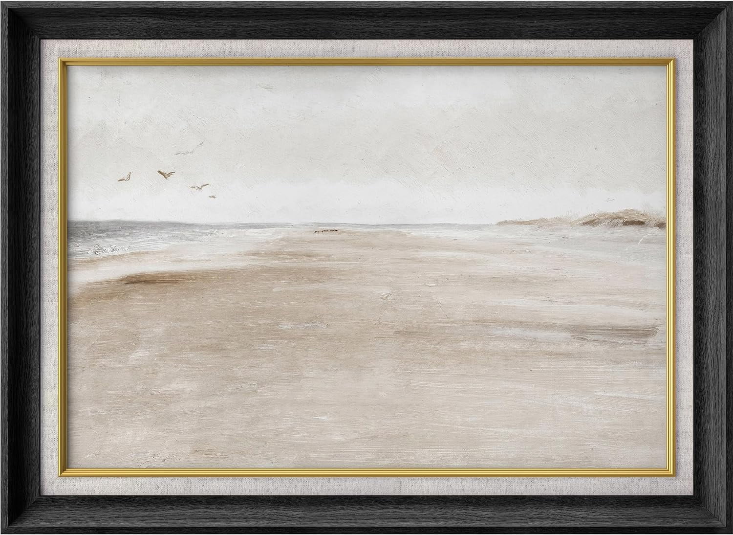 IDEA4WALL Premium Frame Wall Art Sandy Beach Coastal Landscape Print ...