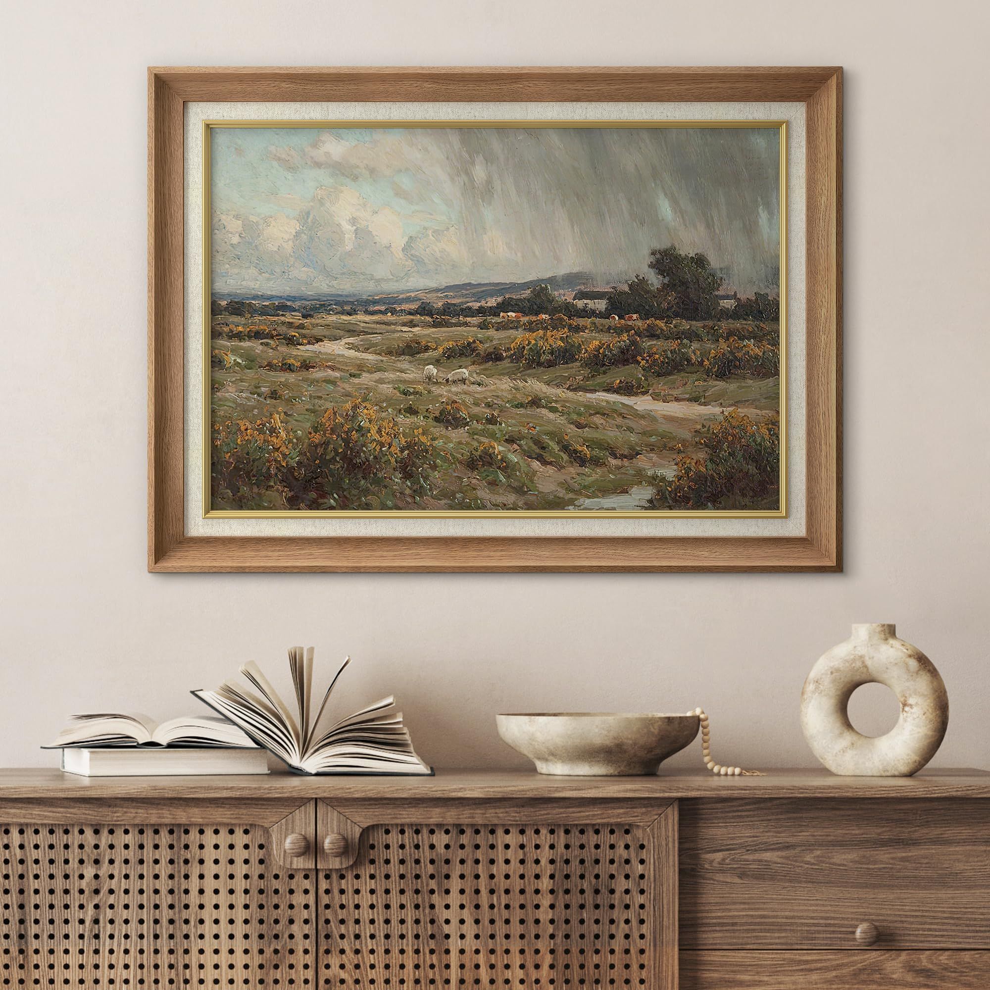 IDEA4WALL Premium Frame Wall Art Storm Cloud Desert Landscape Classic ...