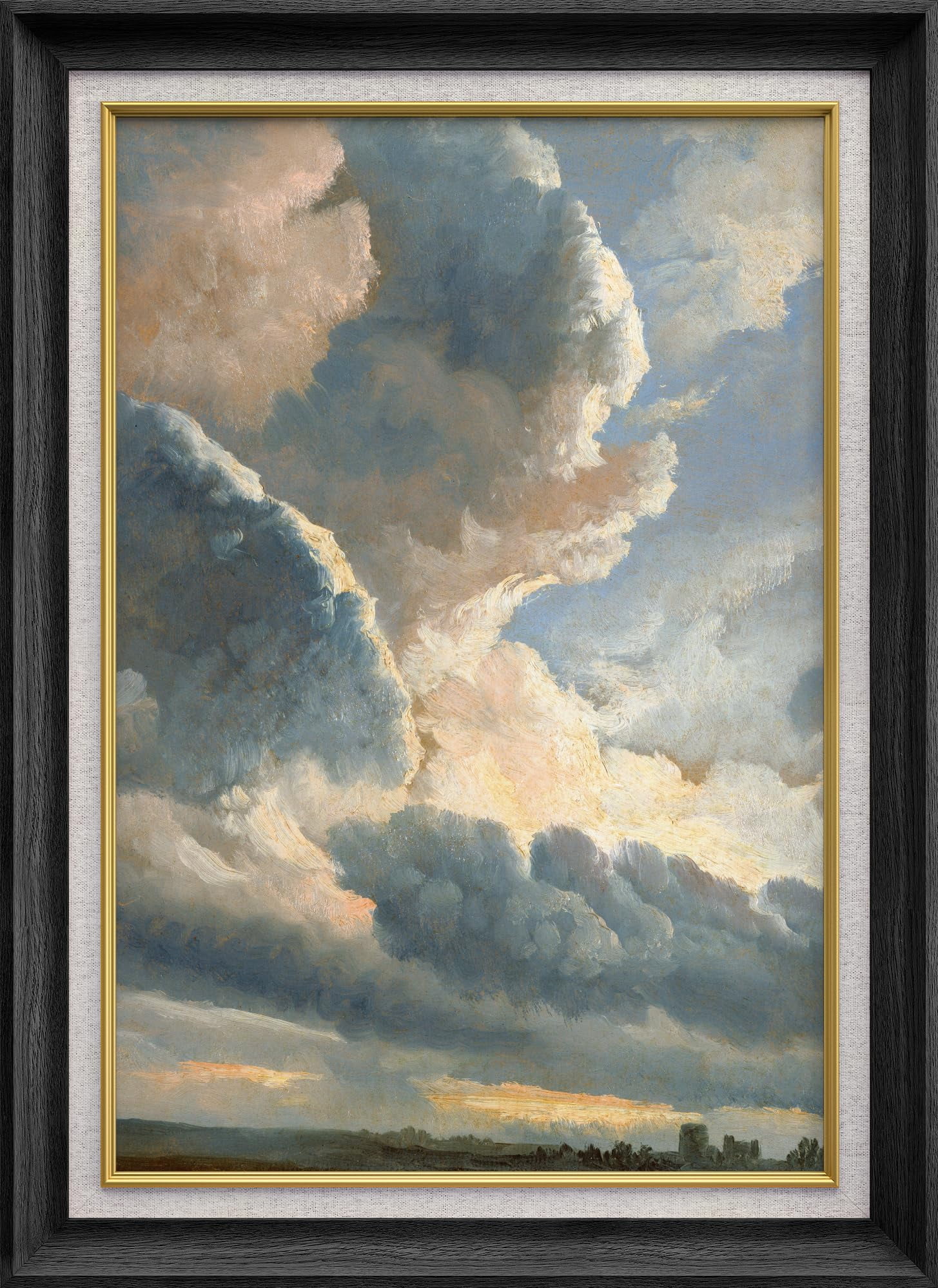 IDEA4WALL Premium Frame Wall Art Study of Sunset Clouds Near Rome by ...