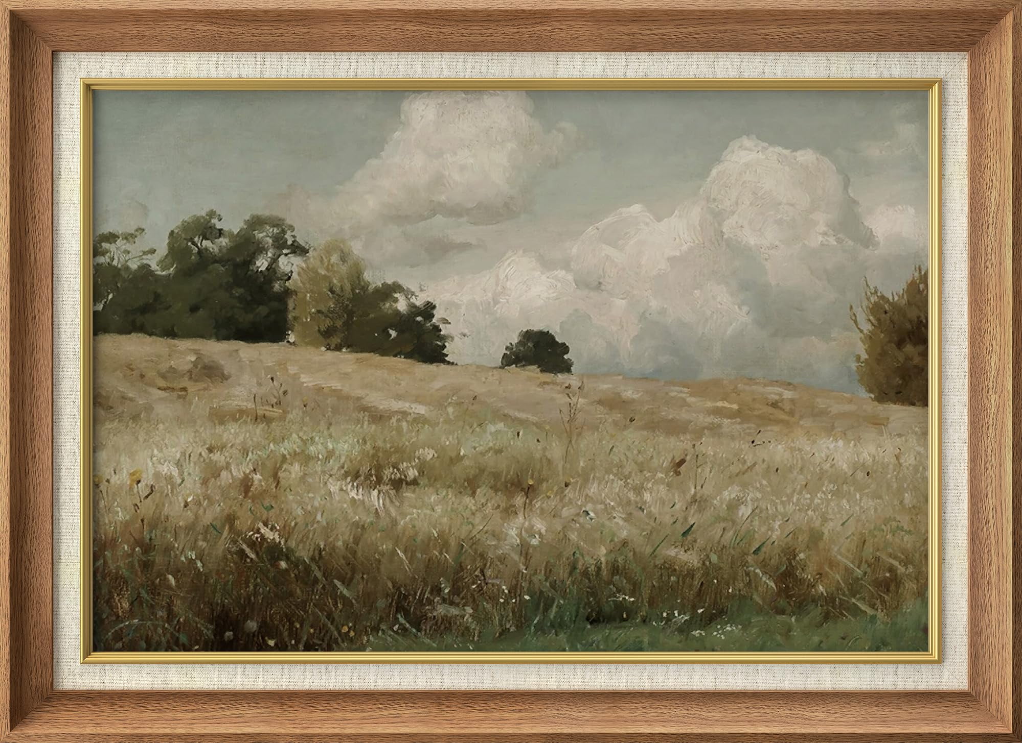 IDEA4WALL Premium Frame Wall Art Vintage Countryside Forest Tree Field ...