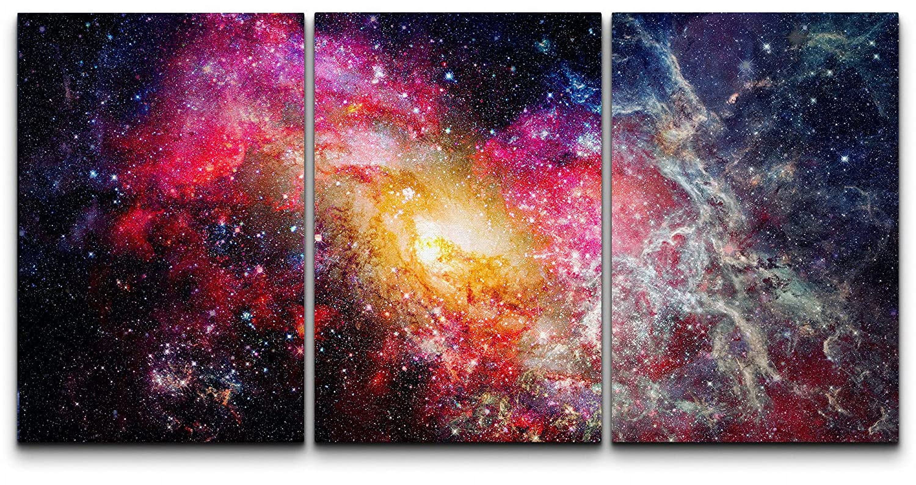 IDEA4WALL Wall Art Canvas Print Set Vibrant Pink Andromeda Galaxy ...