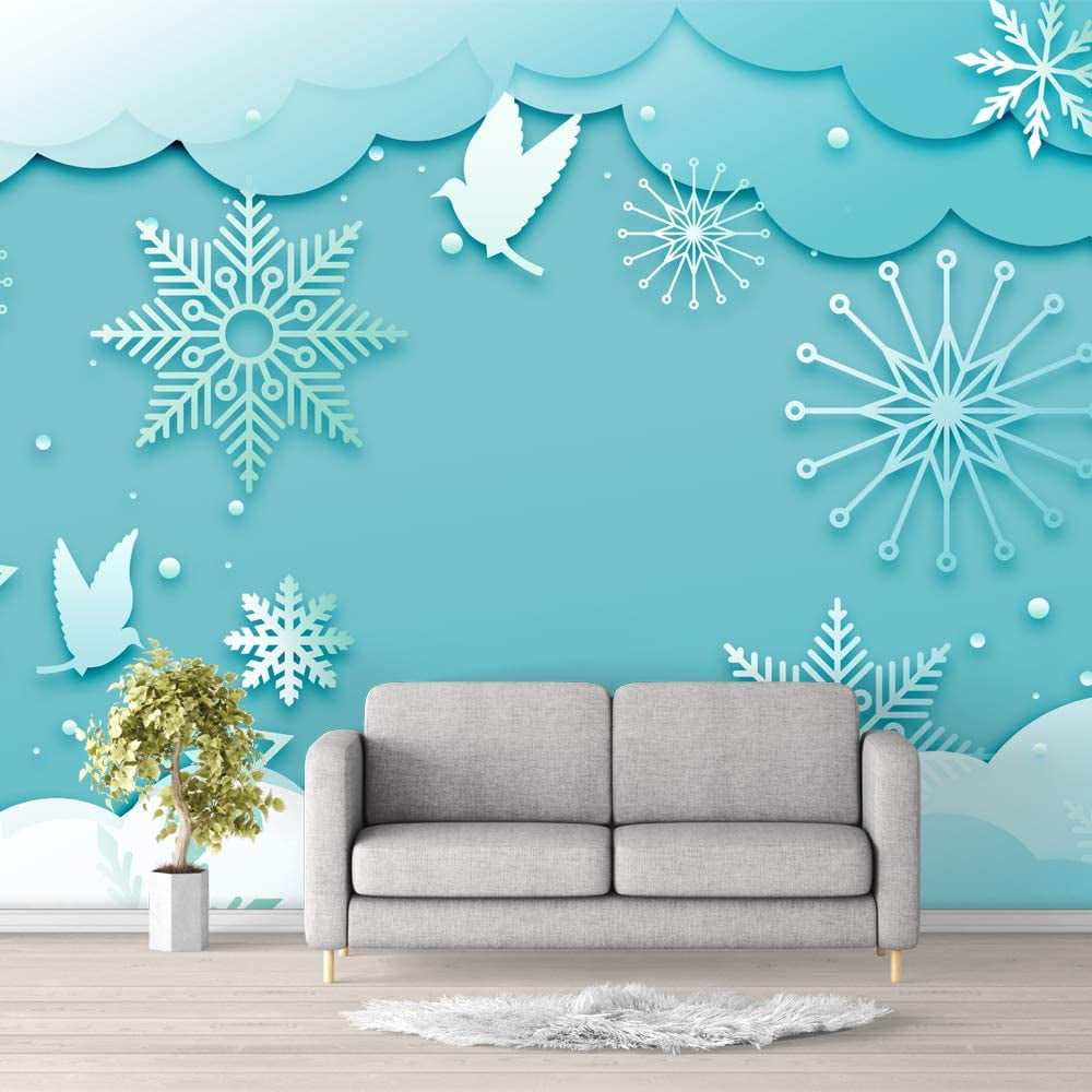 IDEA4WALL Wall Murals for Bedroom Snowflakes Large Removable Wallpaper ...