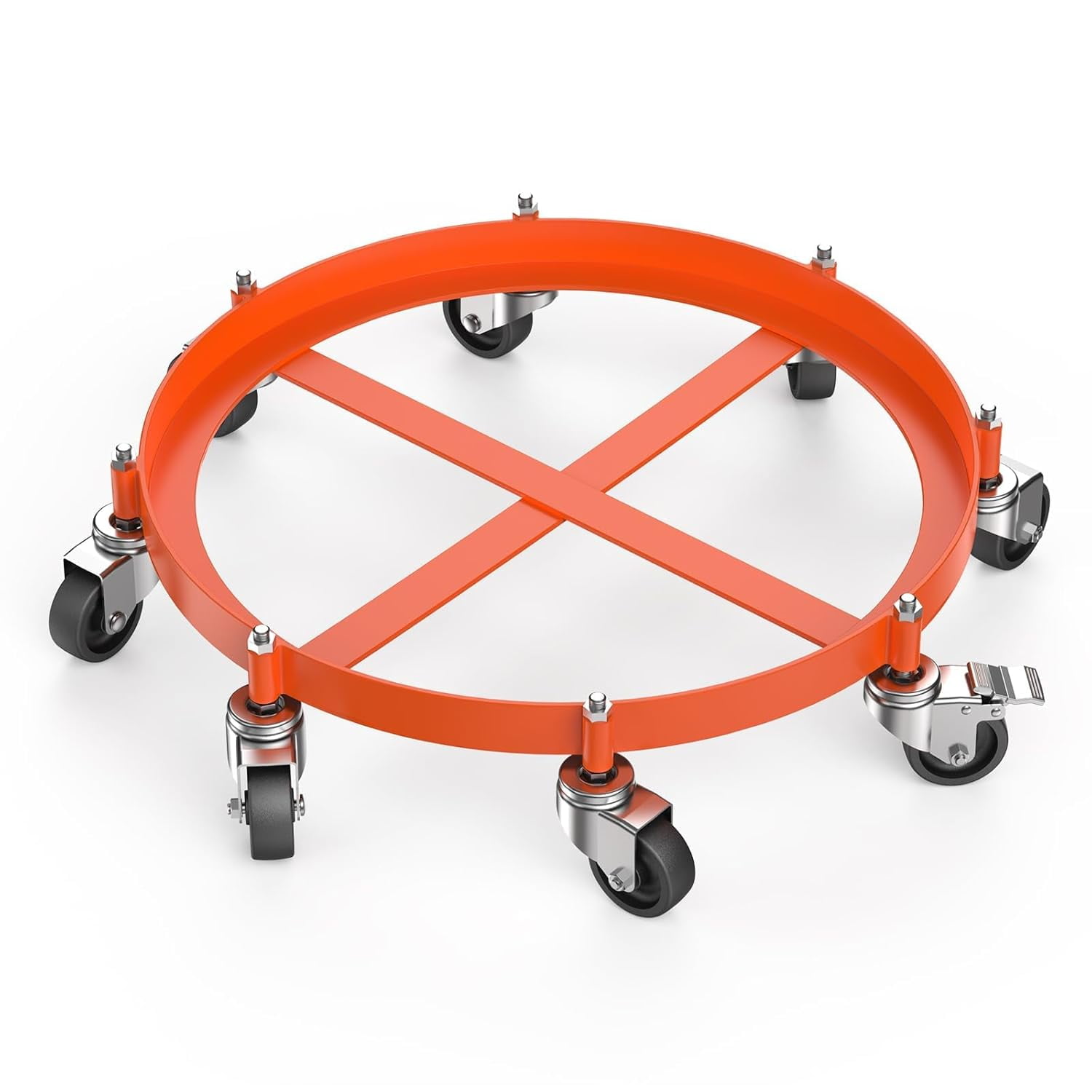 IDEALHOUSE 1000 lbs Drum Dolly Cart, 8 Wheels, Orange, Heavy Duty ...