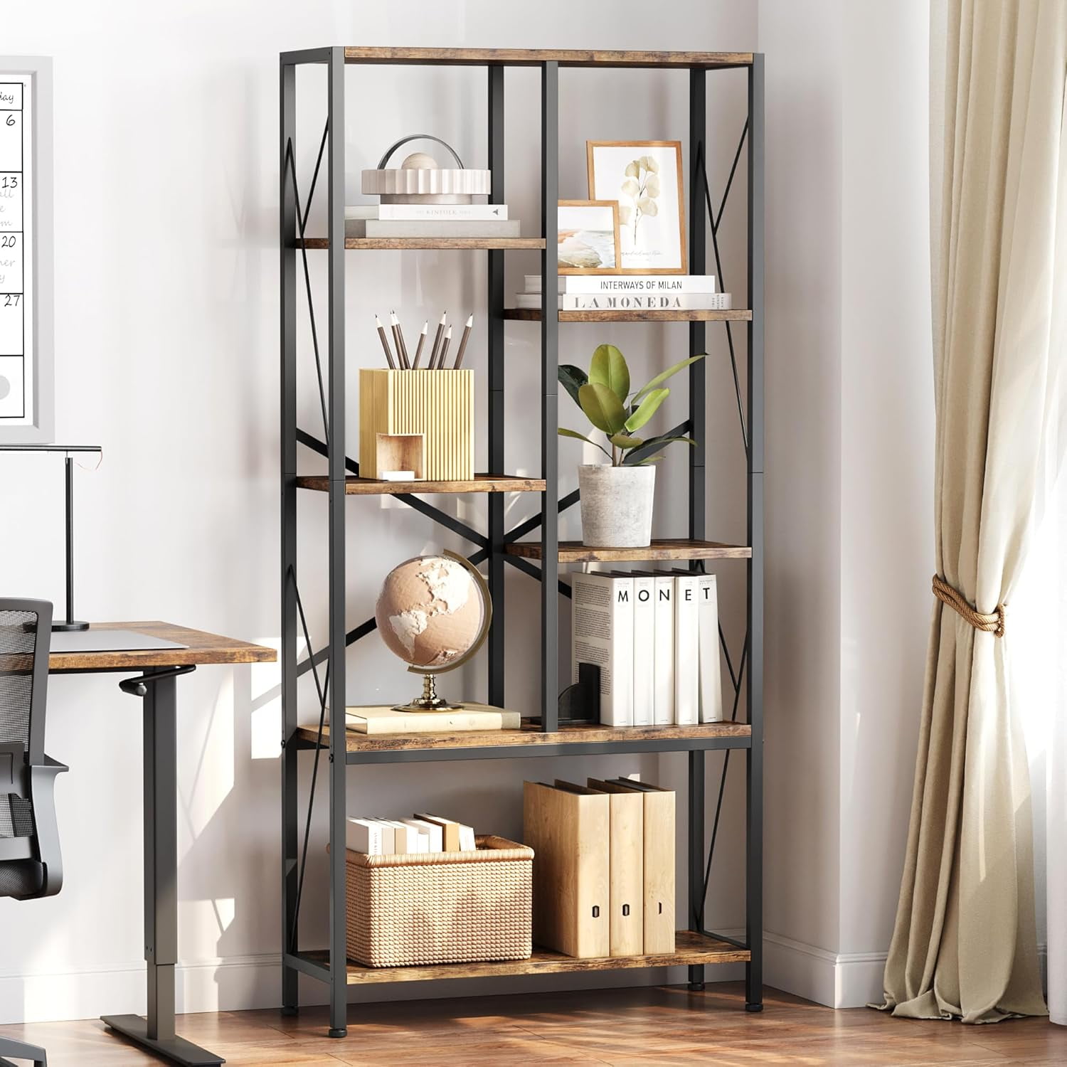 IDEALHOUSE 2024 New Bookshelf 31.49 inches Width Split Level Vintage ...