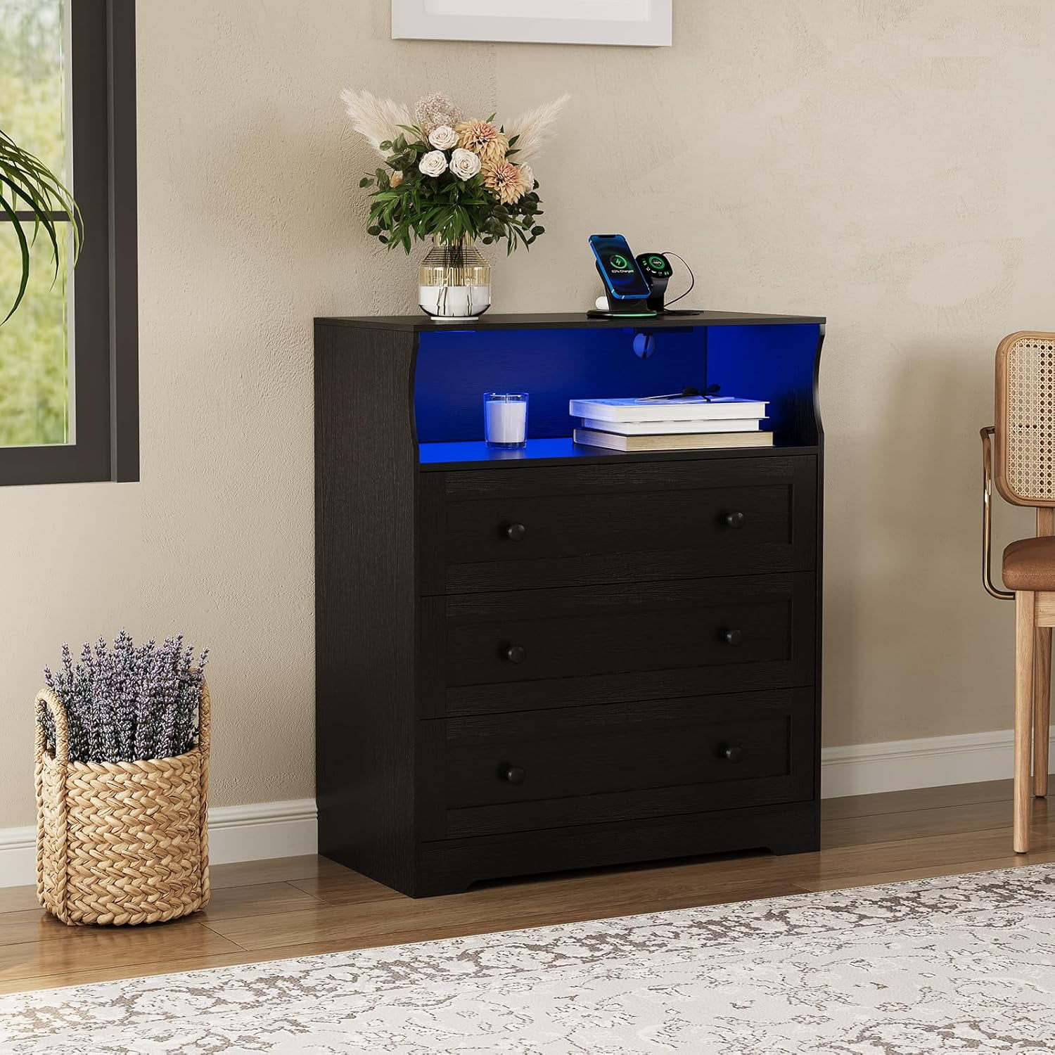 IDEALHOUSE 3 Drawer Dresser for Bedroom, Modern Storage Lockers with ...