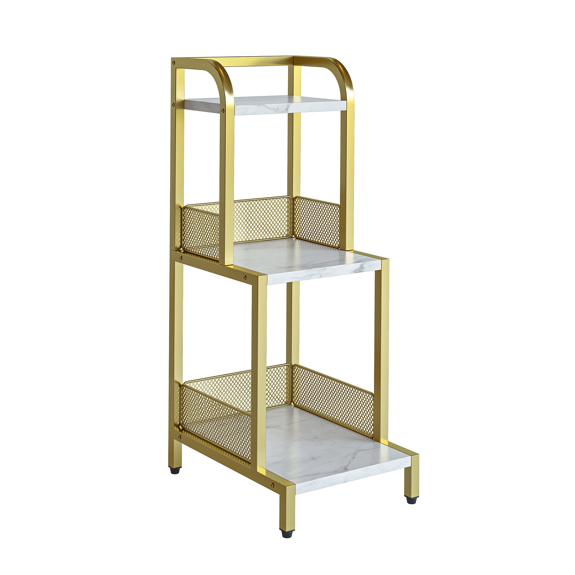 IDEALHOUSE 3 Tier Gold Ladder Shelf, Bathroom Organizers and Storage ...