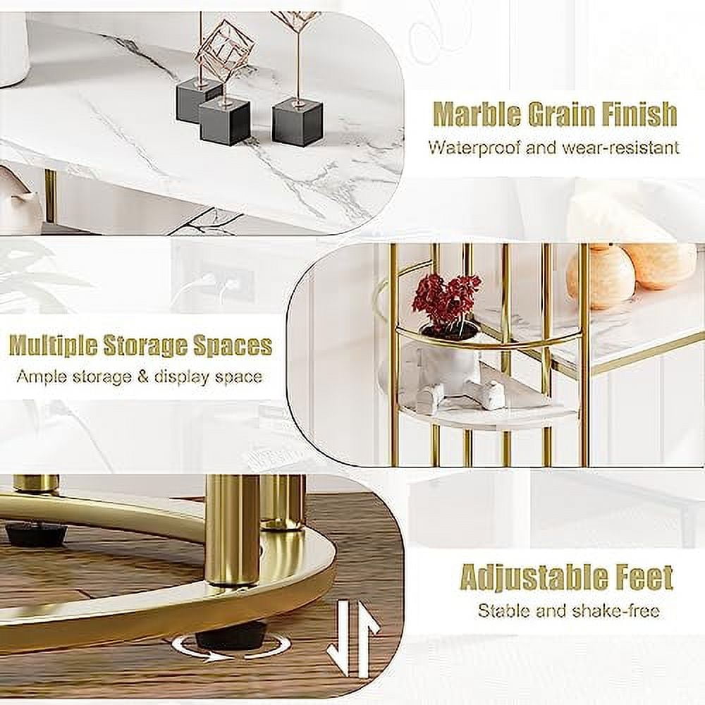 IDEALHOUSE Console Table Gold Sofa Tables Narrow Entryway Table with ...