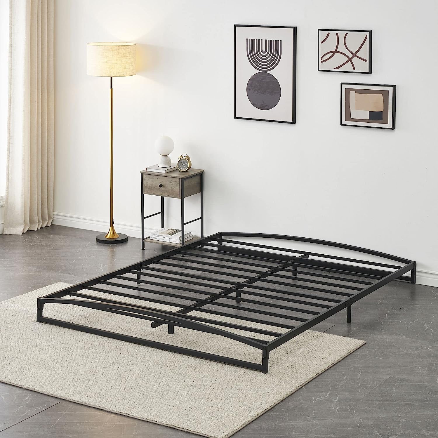 IDEALHOUSE Low Profile Queen Bed Frame, 6 Inch Heavy Duty Metal Queen ...