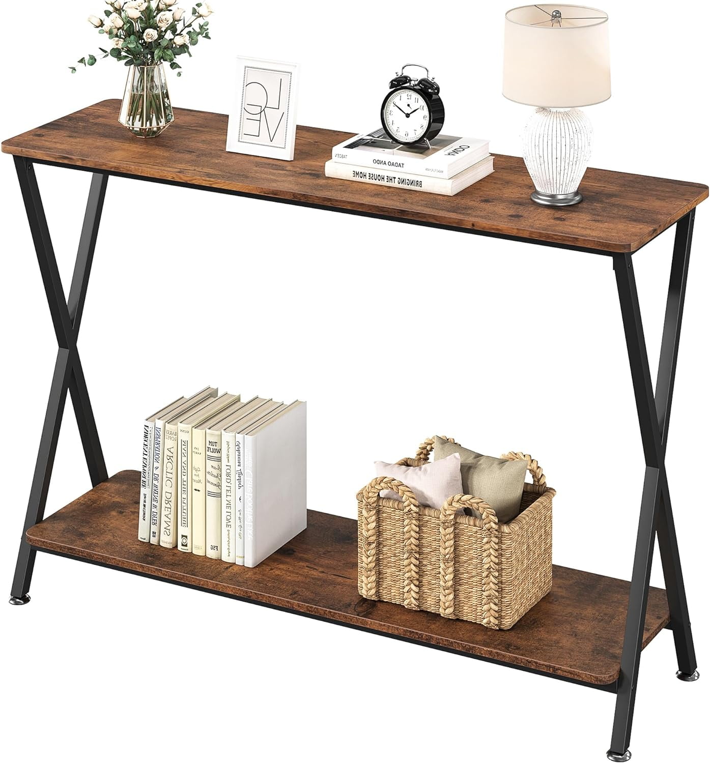 IDEALHOUSE Small Entryway Table, Narrow Hallway Table, 2-Tier ...