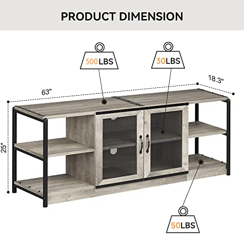 IDEALHOUSE TV Stand for 65+ Inch TV, Industrial Entertainment Center TV ...