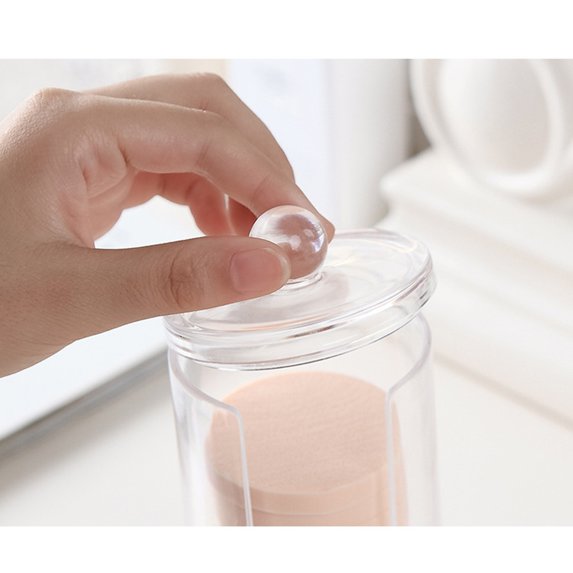 IDEANATEGRATE 1 Piece Clear Container For Cotton Pads With Feature In ...