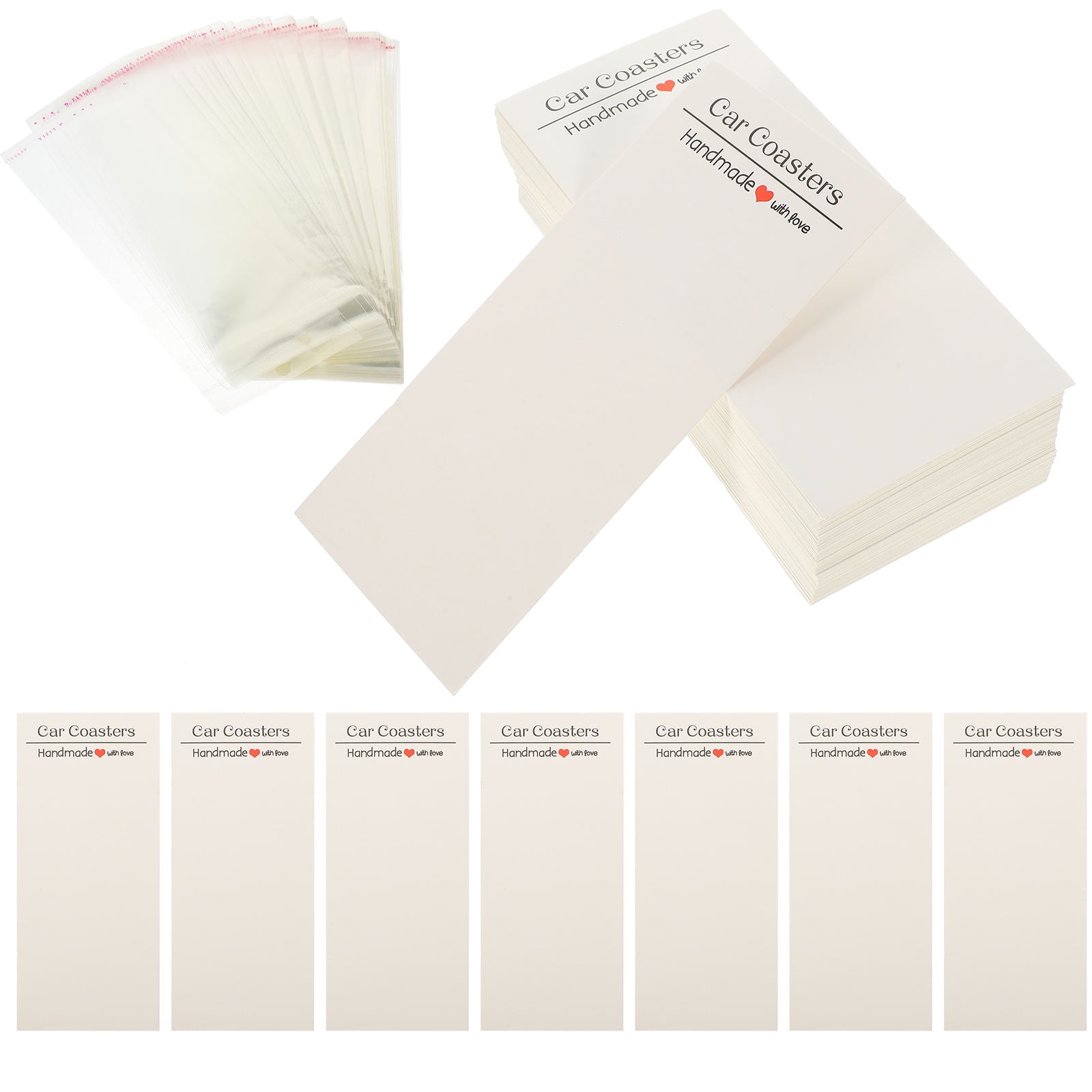 IDEANATEGRATE 100 Sets White Coaster Cards Prevent Cups From Slipping ...