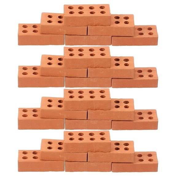 IDEANATEGRATE 100Pcs Mini Bricks Model Dark Red Pottery Clay Diy ...