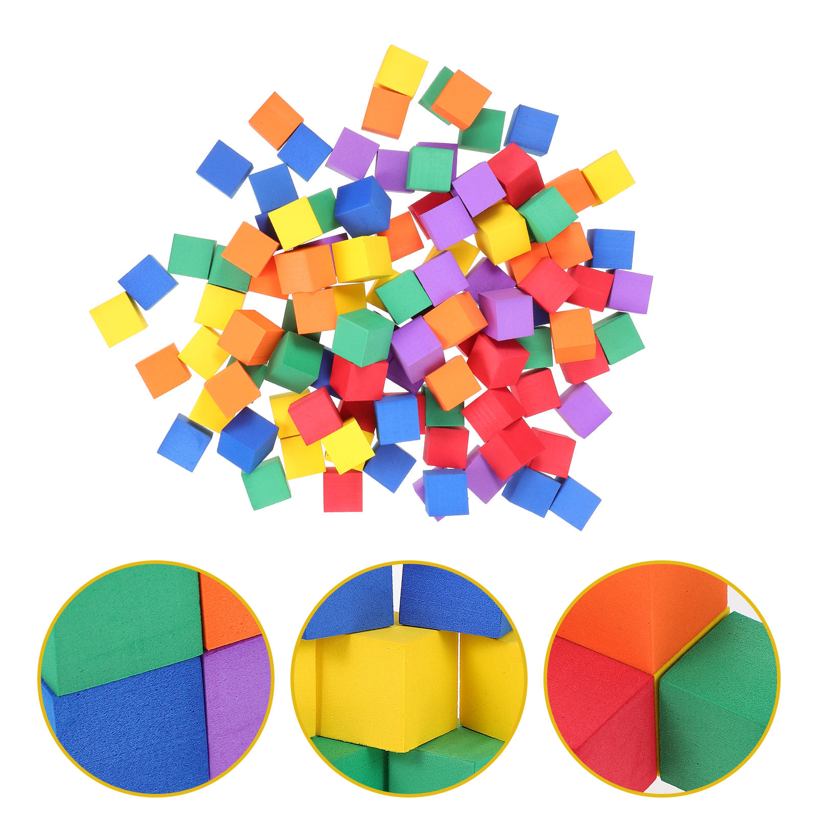 IDEANATEGRATE 102Pcs Multi-Colored Geometric Cube Block for Kids ...