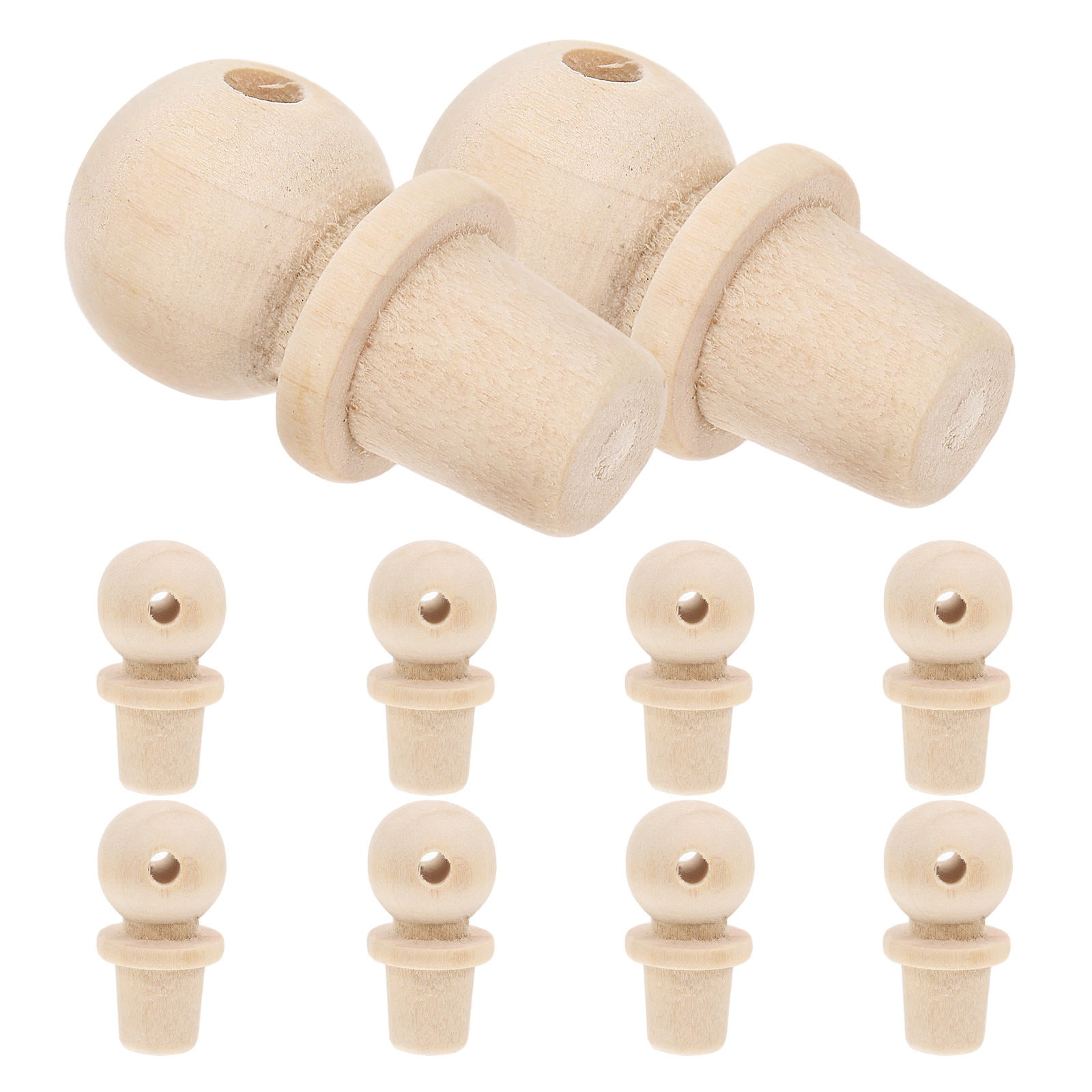 IDEANATEGRATE 10Pcs Gourd Shaped Wooden Finials Beige for Diy ...