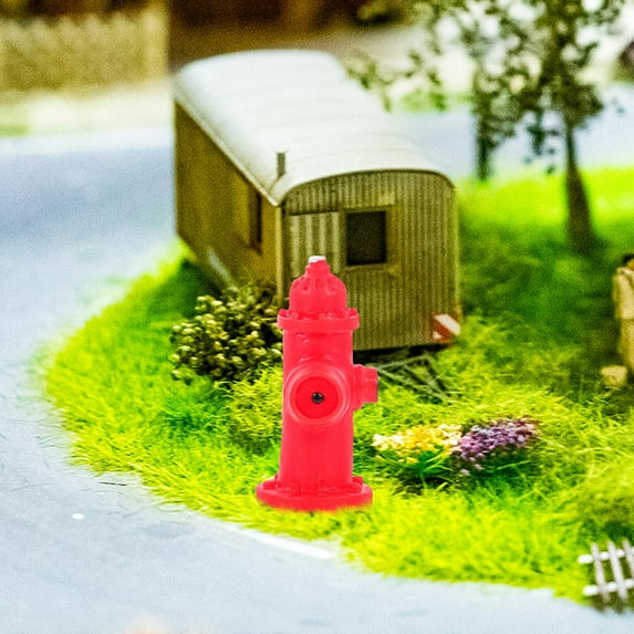 IDEANATEGRATE 10Pcs Red Resin Fire Hydrant Model for DIY Projects and ...