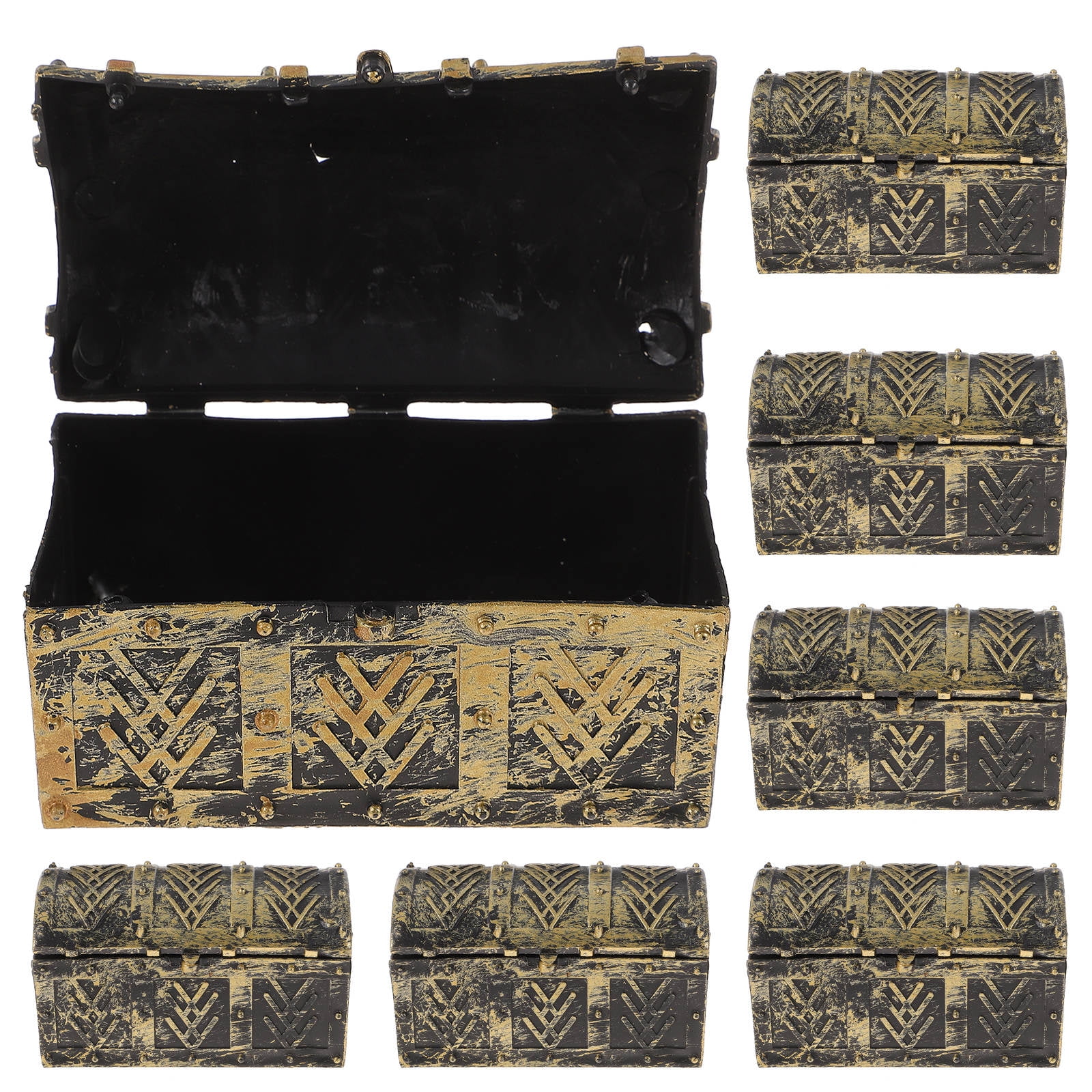 IDEANATEGRATE 10Pcs Toy Pirate Treasure Boxes Multi-colored Treasure ...