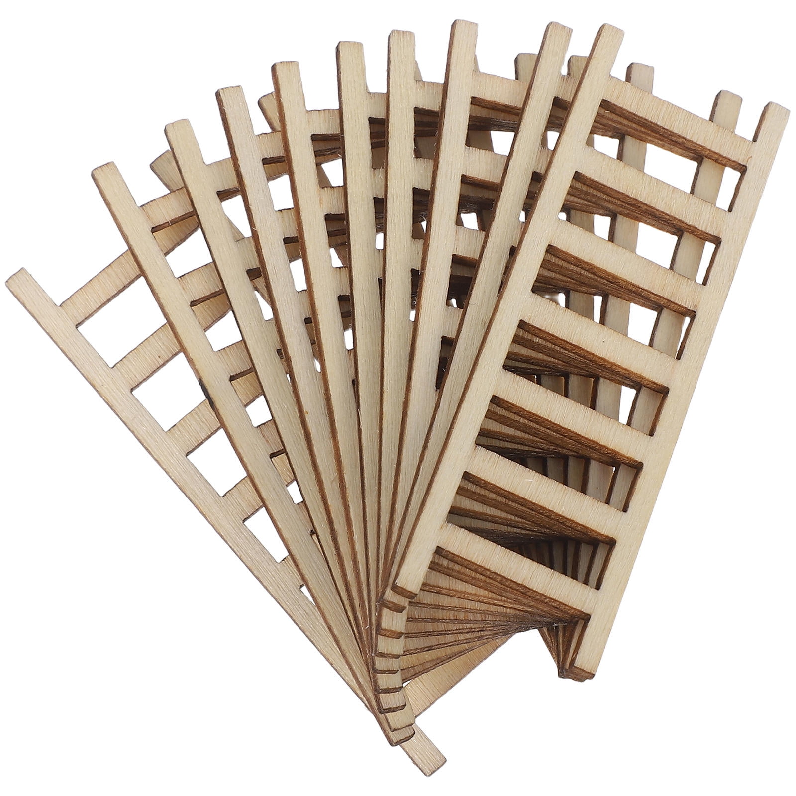 IDEANATEGRATE 10Set Small Wooden Ladder Decor in Light Yellow for ...