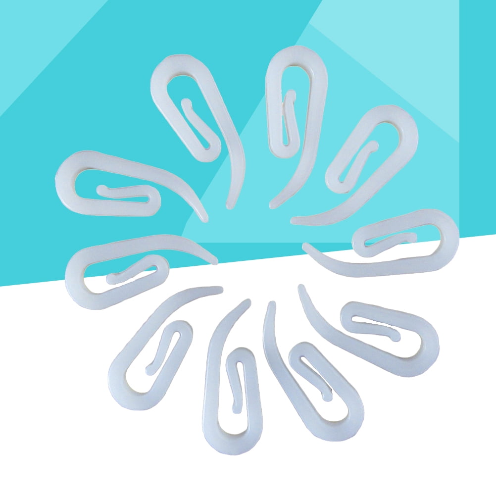IDEANATEGRATE 120Pack White Plastic Cafe Curtain Hooks for Window and ...