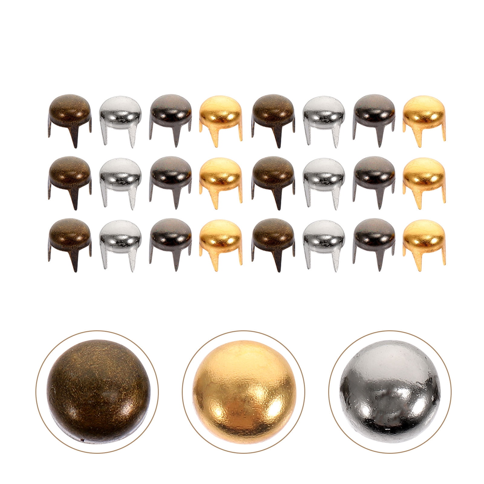 IDEANATEGRATE 120Pcs Decorative Rivets for Craft Enthusiasts Black ...