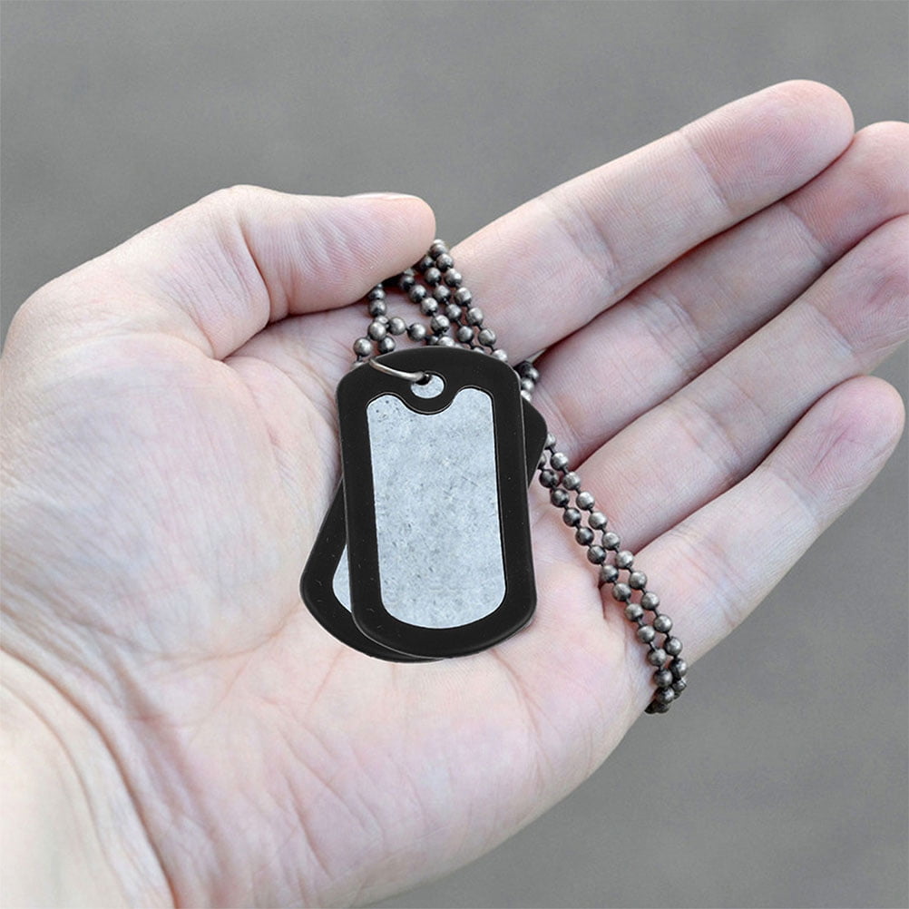 IDEANATEGRATE 12Pcs Dog Tag Silencers Cylindrical Black Silicone Reduce ...