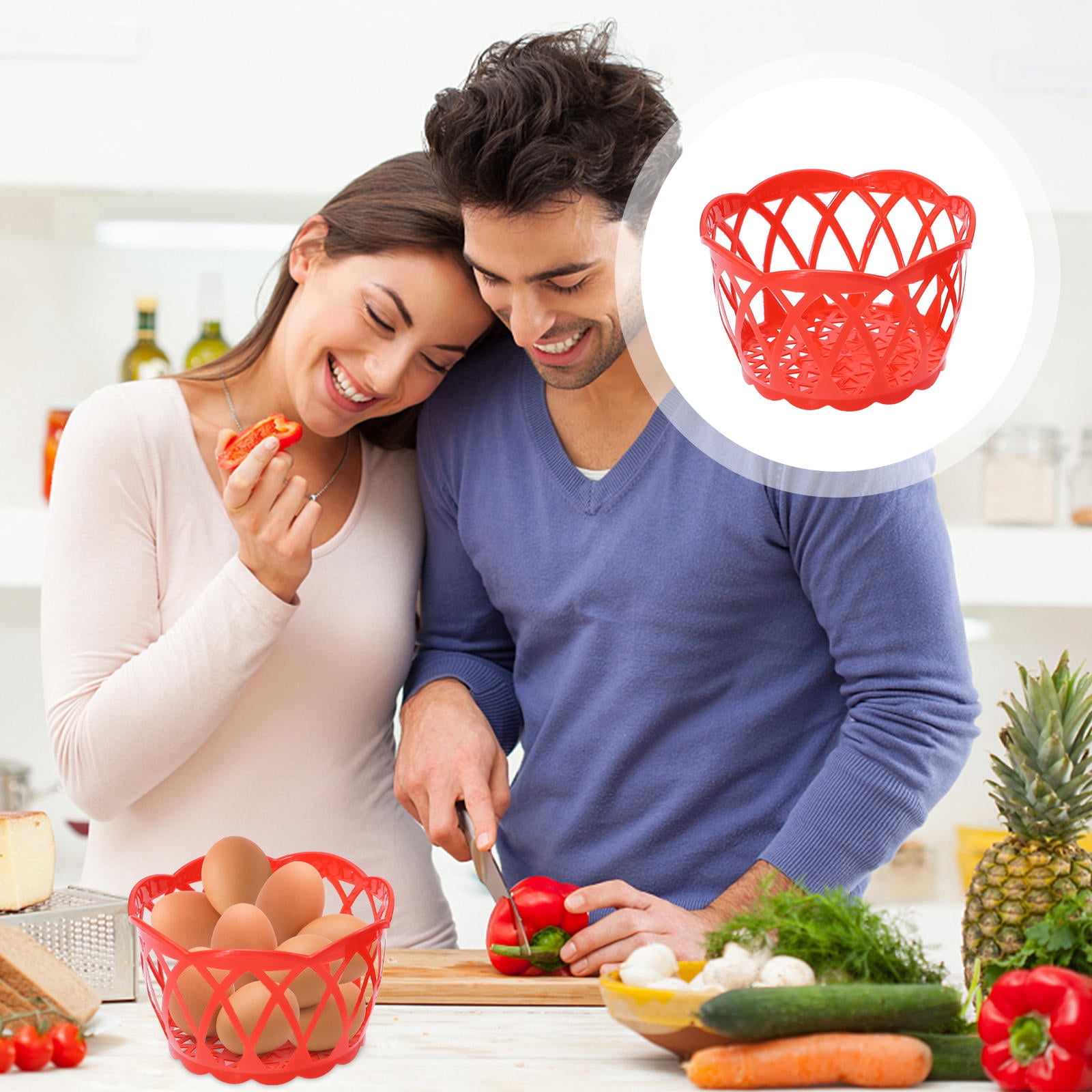IDEANATEGRATE 12Pcs Red Plastic Storage Holder For Egg Crates And Dozen ...