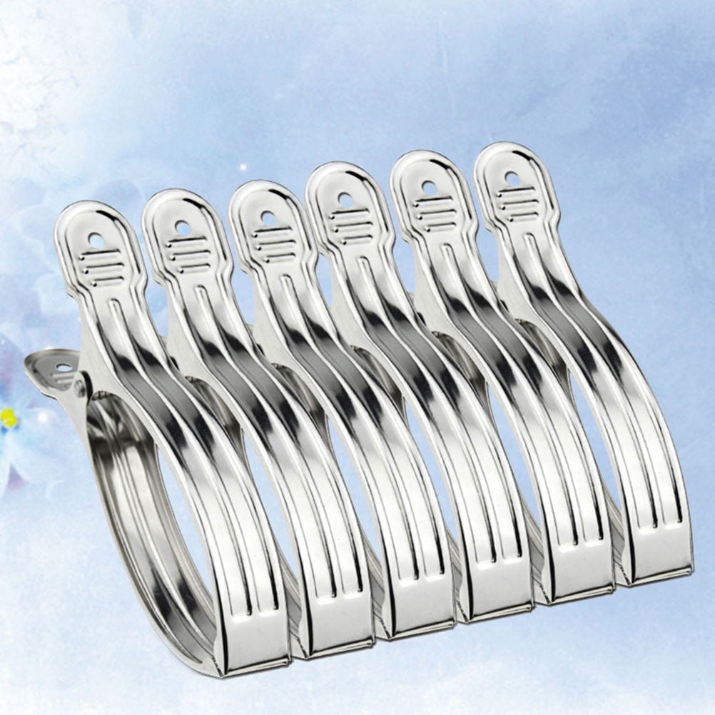 IDEANATEGRATE 12Set Stainless Steel Clips Silver for Quilt and Sheet ...