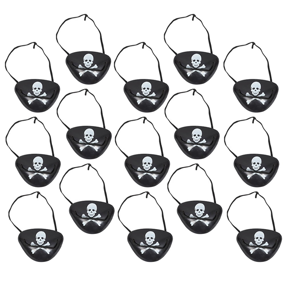 IDEANATEGRATE 15Pcs Eye Masks for and Pirate Parties Black Plastic ...