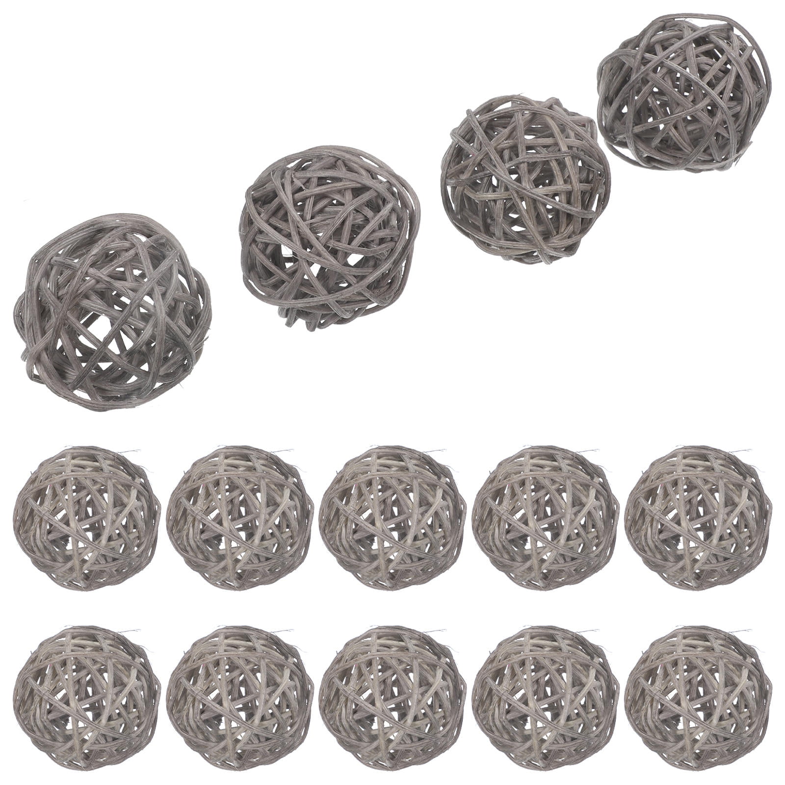 IDEANATEGRATE 15Pcs Wicker Rattan Spheres Simple Vine Style Diy Craft ...