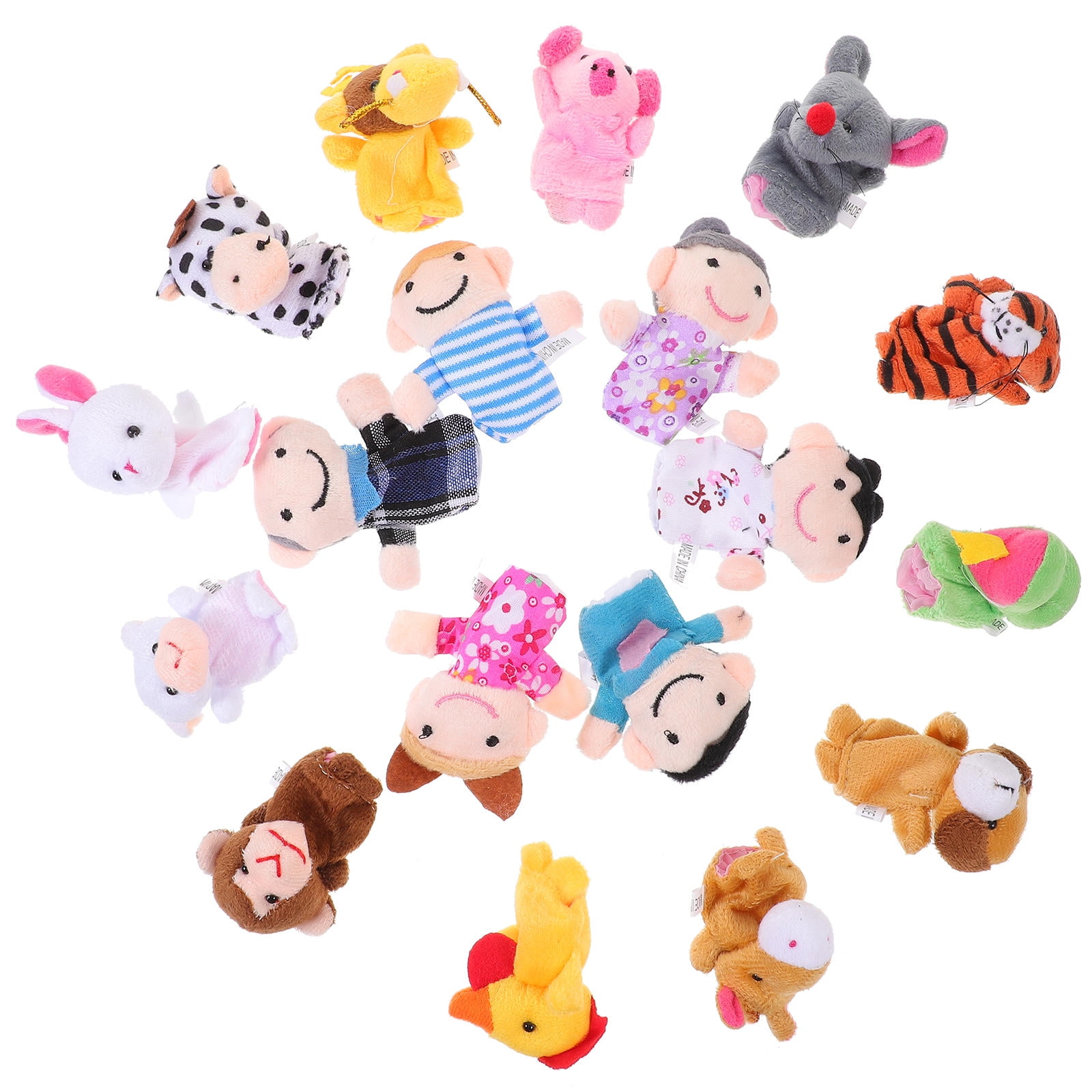 IDEANATEGRATE 18Pcs Finger Puppet Set Assorted Color PP Cloth for Story ...