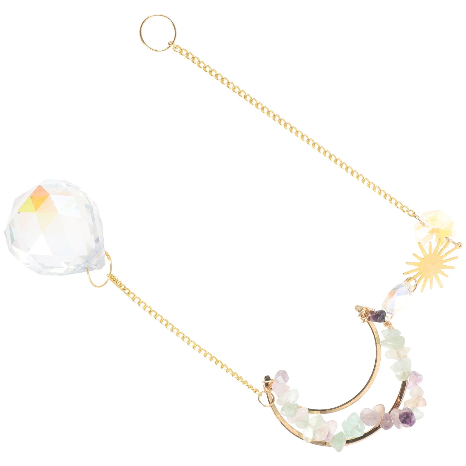 IDEANATEGRATE 1Pack Elegant Sun Shape Crystal Suncatcher Rainbow ...