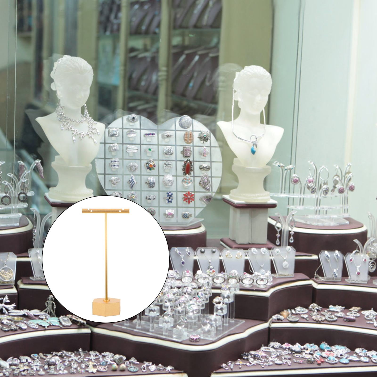 IDEANATEGRATE 1Pack Golden Metal Jewelry Storage Stand for Necklaces ...