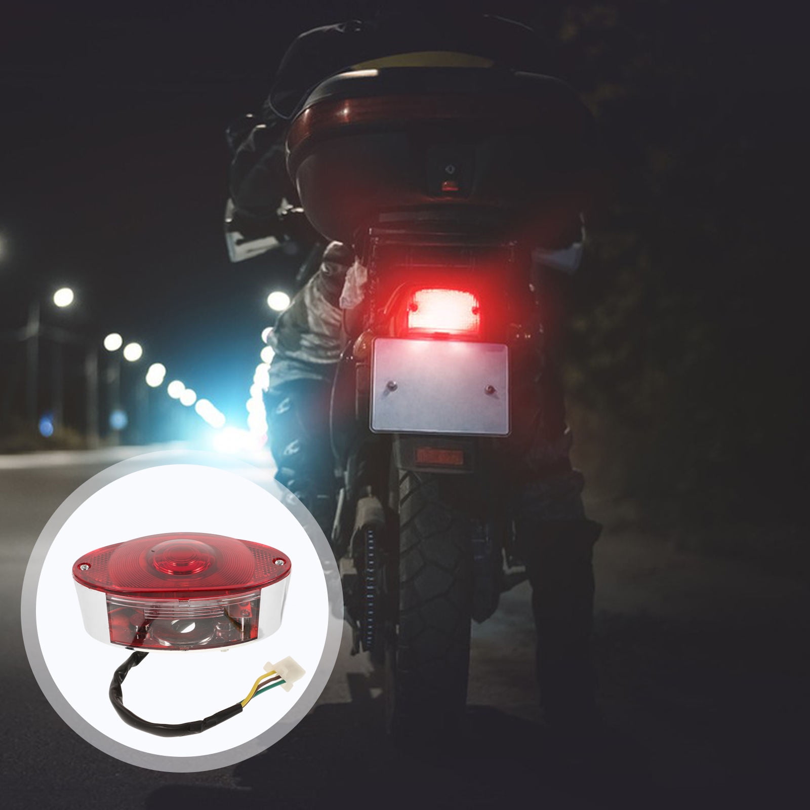 IDEANATEGRATE 1Pack Motorcycle Tail Light Red Plastic 11.4X5.1X2.6In ...