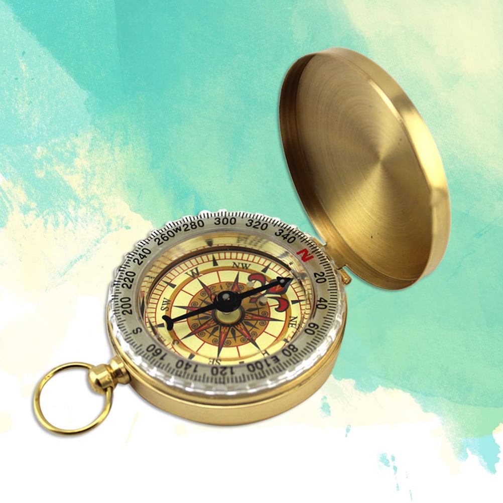 IDEANATEGRATE 1Pack Multifunctional Compass Copper Golden Round For ...