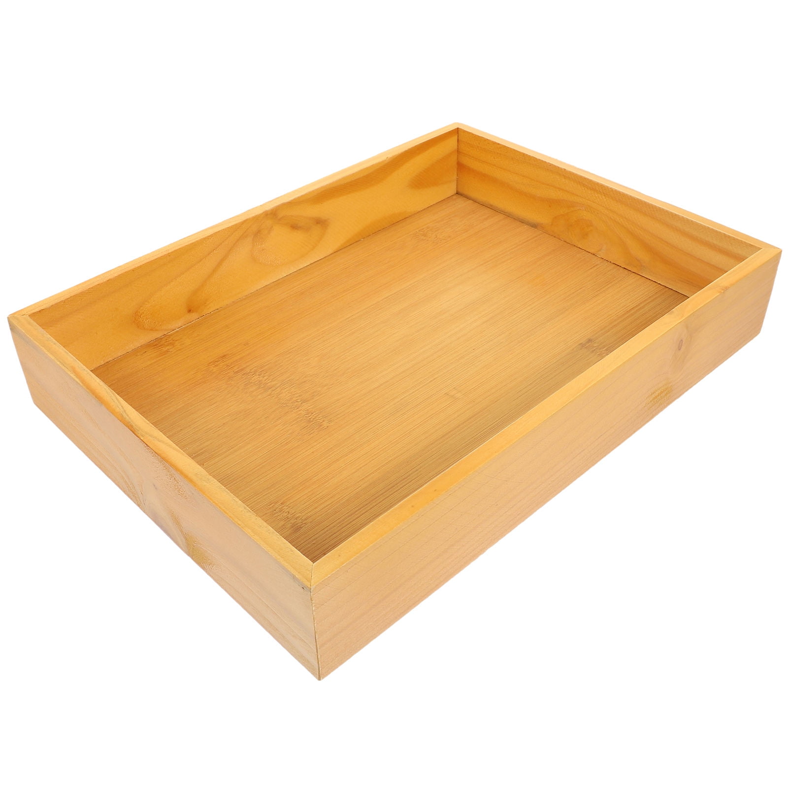 IDEANATEGRATE 1Pack Rectangle Wood Tray Simple Design for Fruit and ...