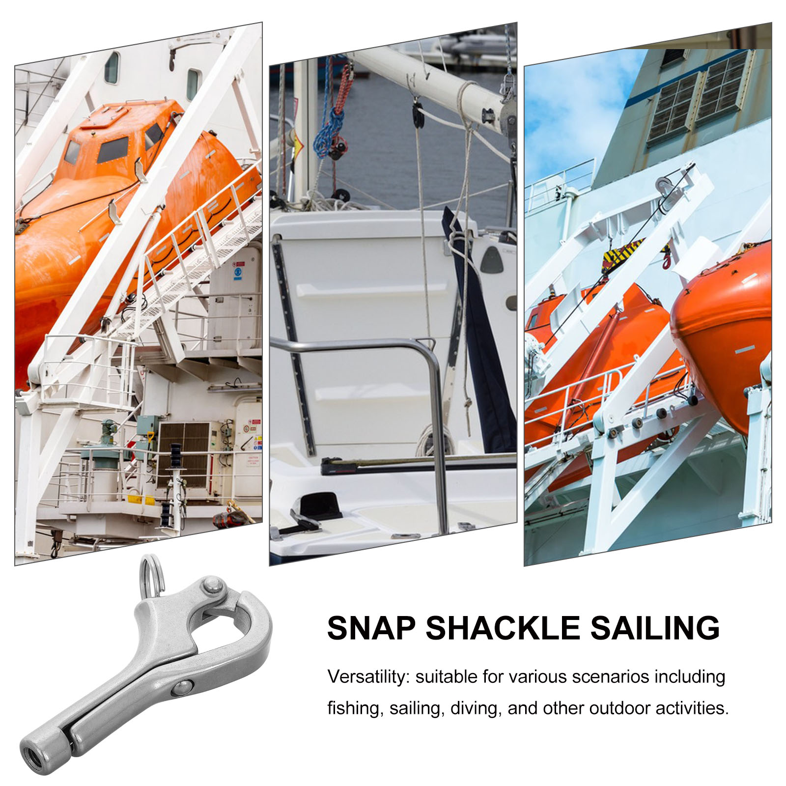 IDEANATEGRATE 1Pack Snap Shackle Sailing Hook Silver 316 Stainless ...
