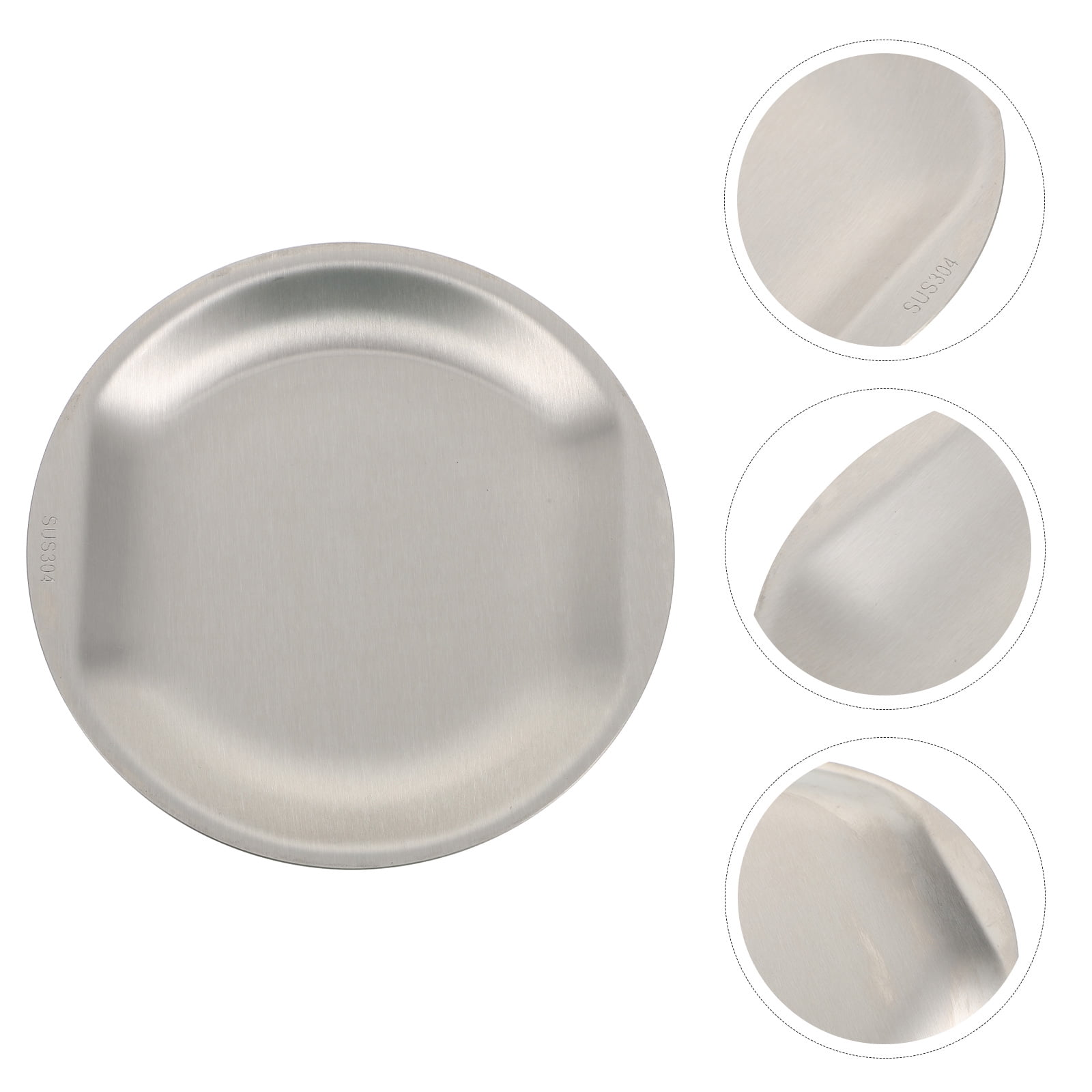 IDEANATEGRATE 1Pack Stainless Steel Plate 14x5.5in Silver Round For ...
