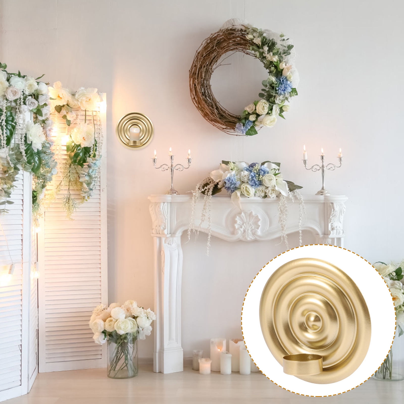 IDEANATEGRATE 1Pack Wall Hanging Holders Golden Iron 13.5x0.5in for ...