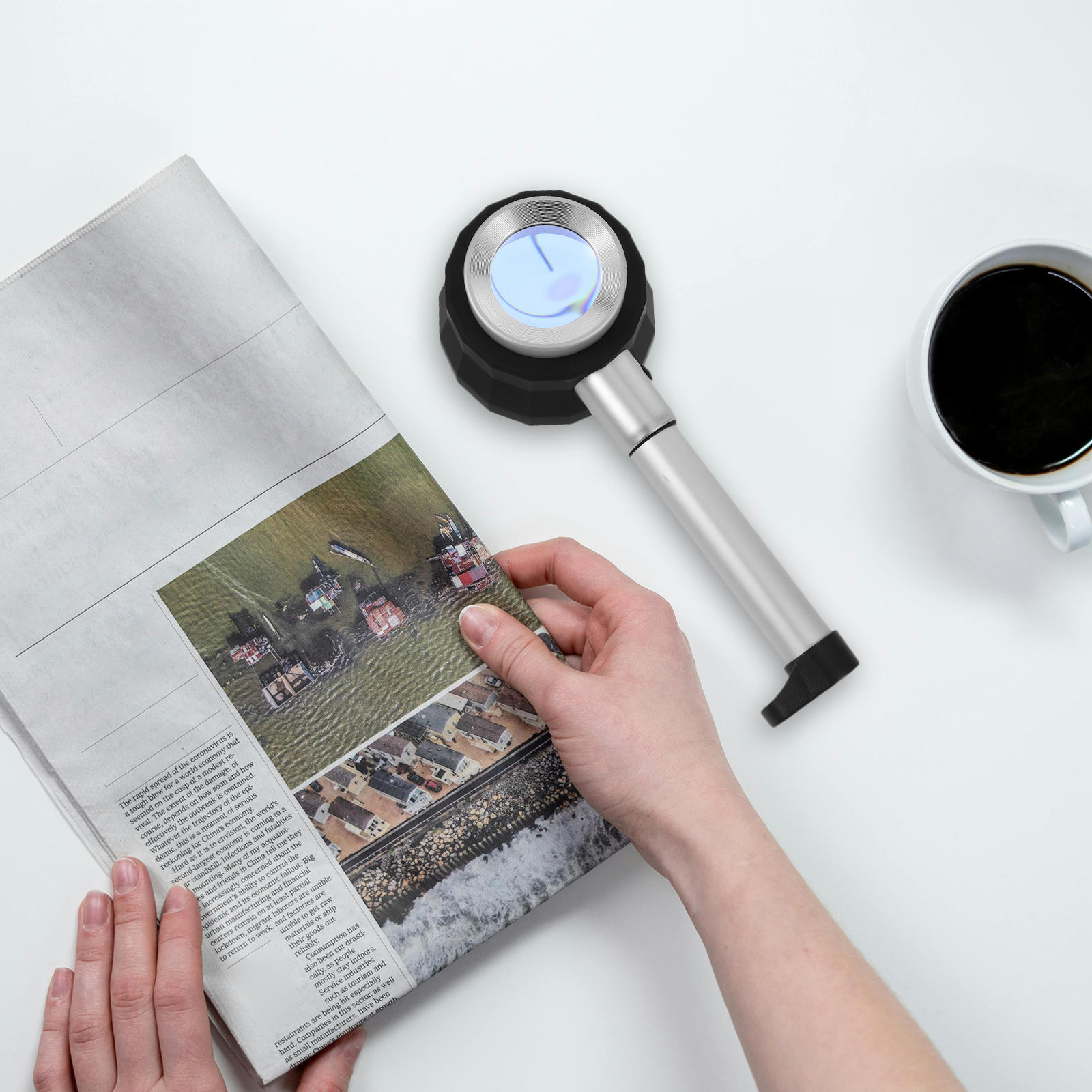 IDEANATEGRATE 1Pc Handheld Magnifier with LED and Optical Glass for ...