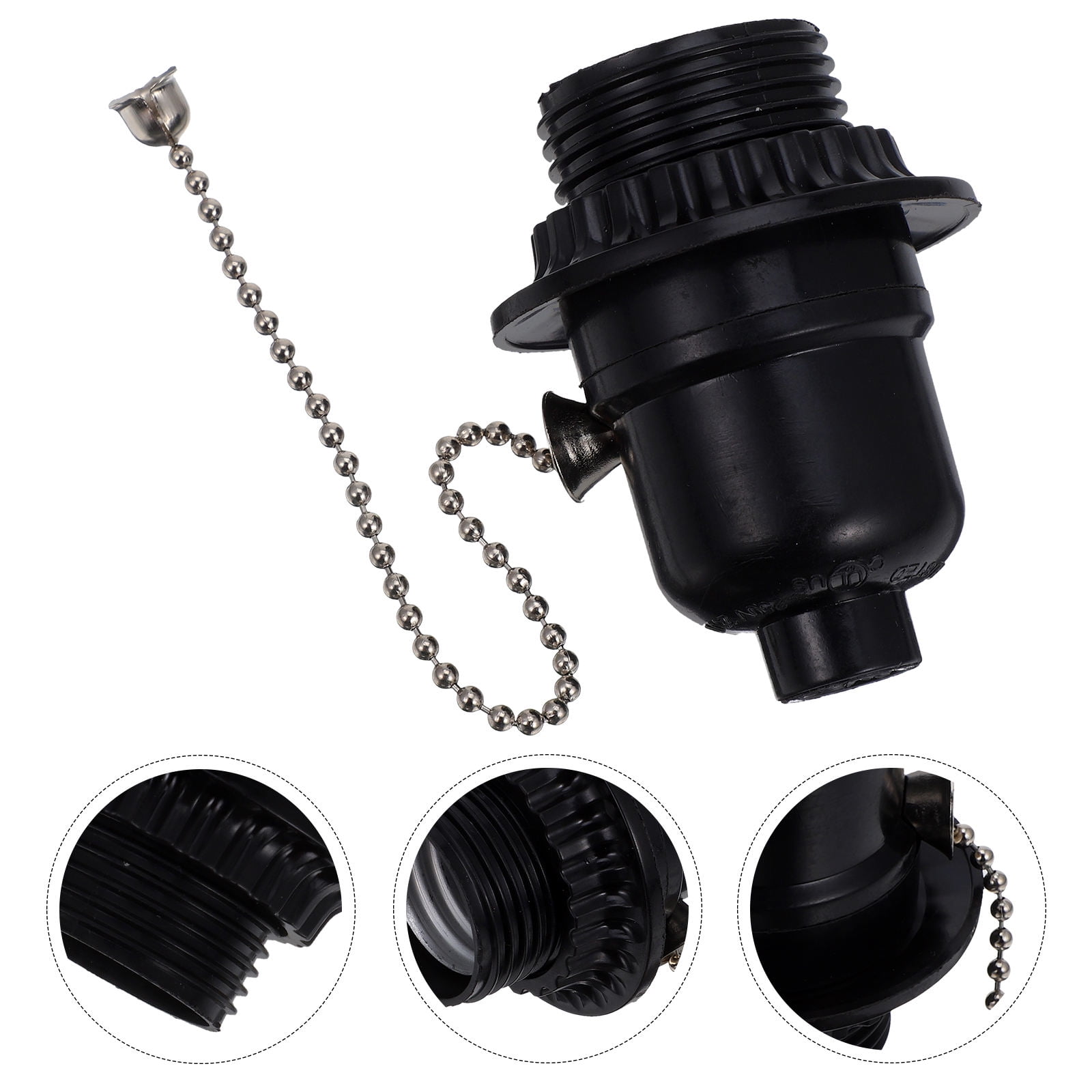 IDEANATEGRATE 1Pcs Black Lamp Holder with Pull Chain for Chandelier ...