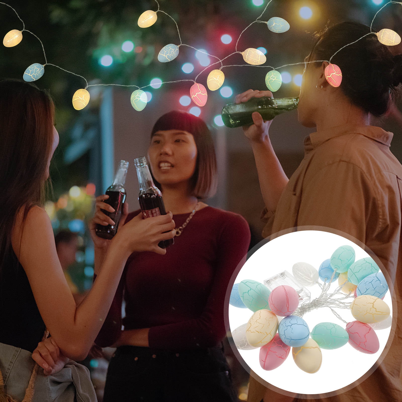 IDEANATEGRATE 1Pcs Egg String Light Multi Color Easter Theme LED ...