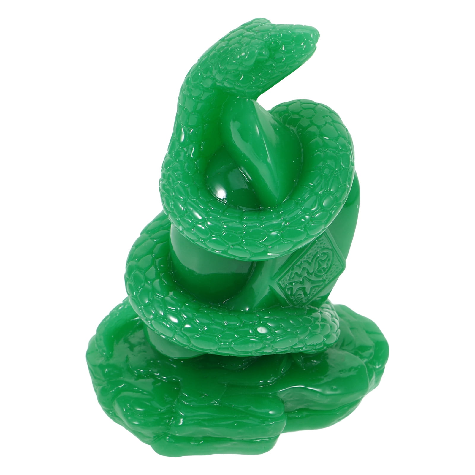 IDEANATEGRATE 1Pcs Green Glass Zodiac Snake Statue Desktop Decor Feng ...