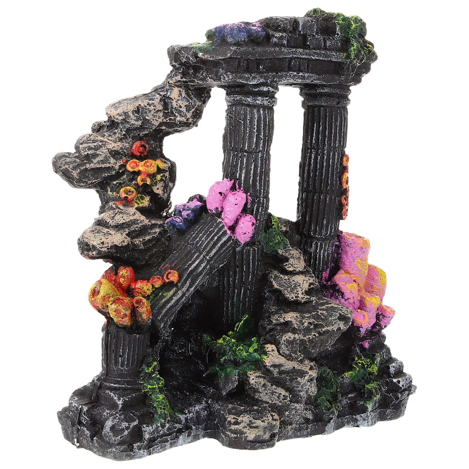 IDEANATEGRATE 1Pcs Grey Resin Roman Pillars Model Fish Tank Landscaping ...