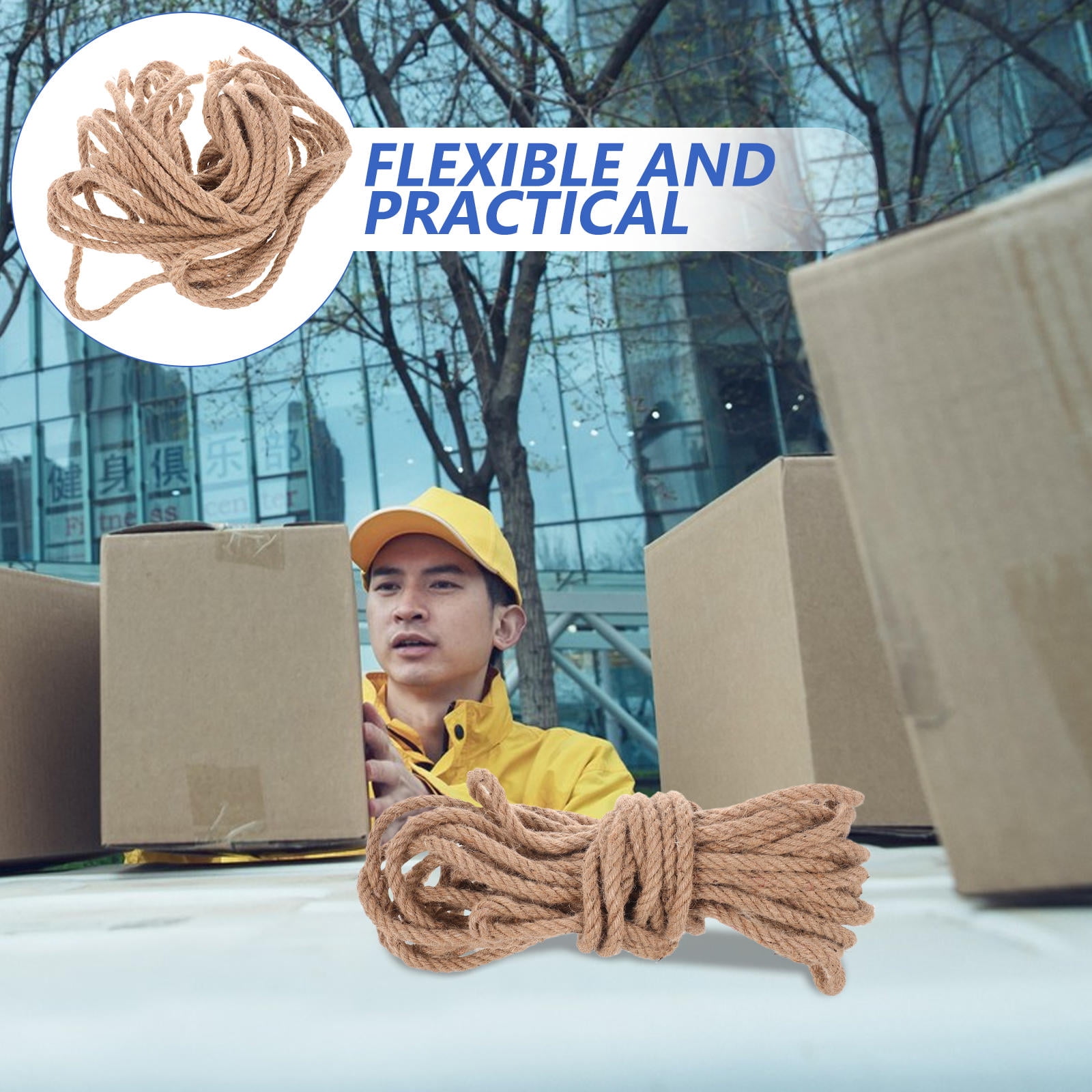 IDEANATEGRATE 1Pcs Jute Twine Rope for Tree Swing Rope and Tug a War ...