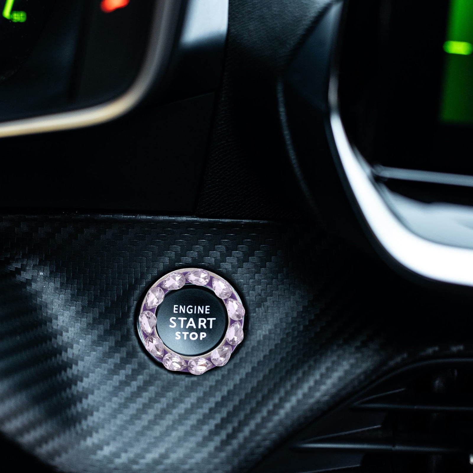 IDEANATEGRATE 1Pcs Lavender Zinc Alloy Car Engine Start Button Cover ...